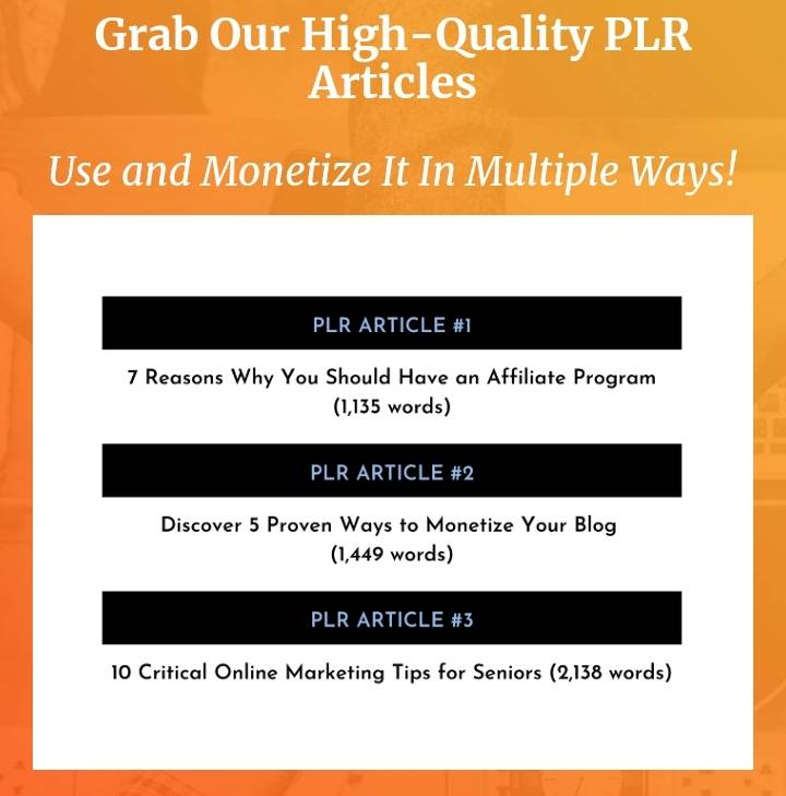 FREE PLR ARTICLES
